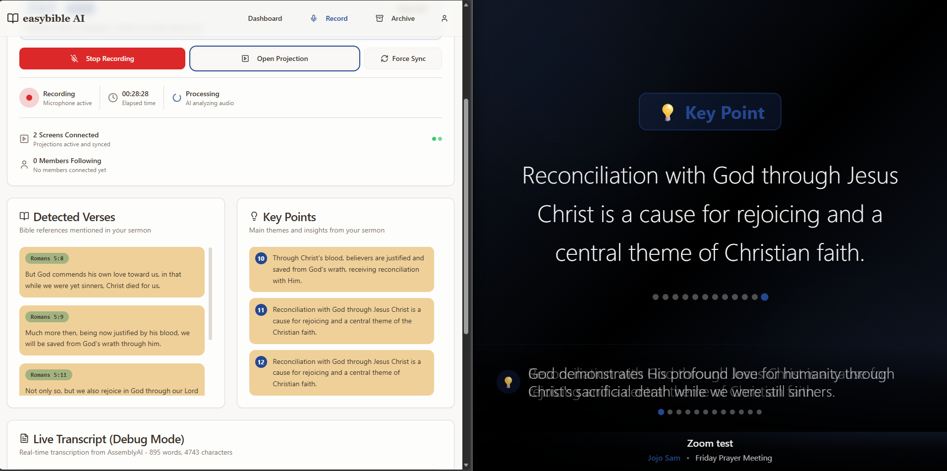 easybible AI - Automated Church Projection Technology